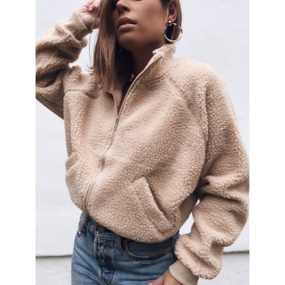 Jackets & Coats | Teddy Zip Up Jacket Allie Beige | Poshmark